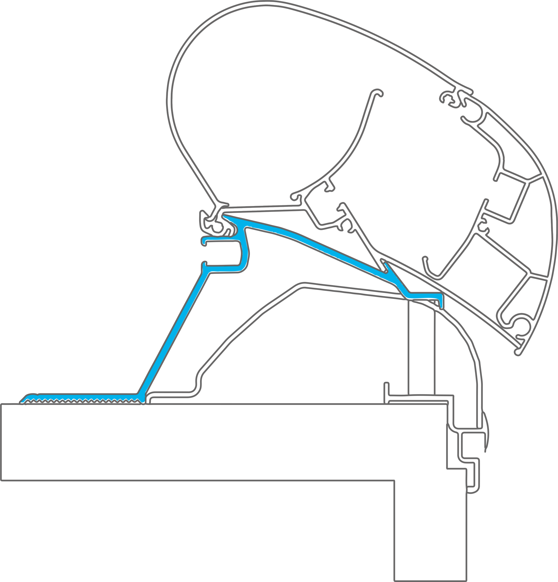 Dometic adapter 033 for wall awning PR 2000 / 2500 Hobby Caravan from 2014 - Berger Camping